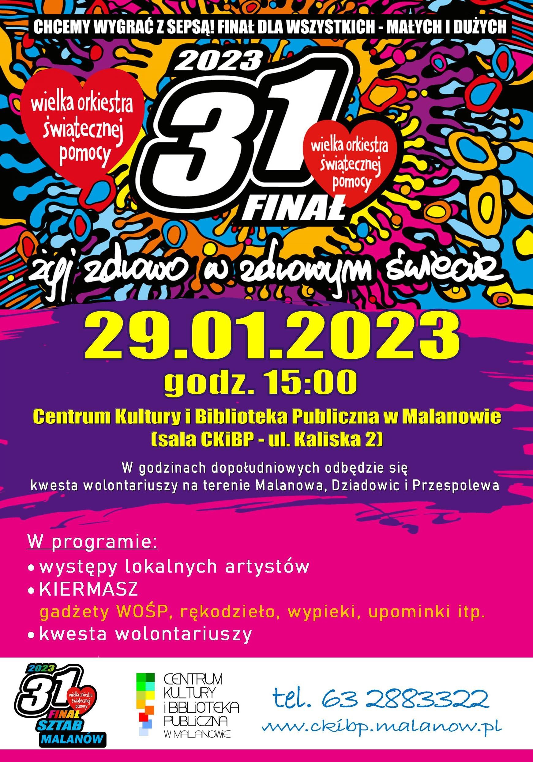 31. Finał WOŚP już 29 stycznia 2023 r.! | Malanów Online - Lokalny ...